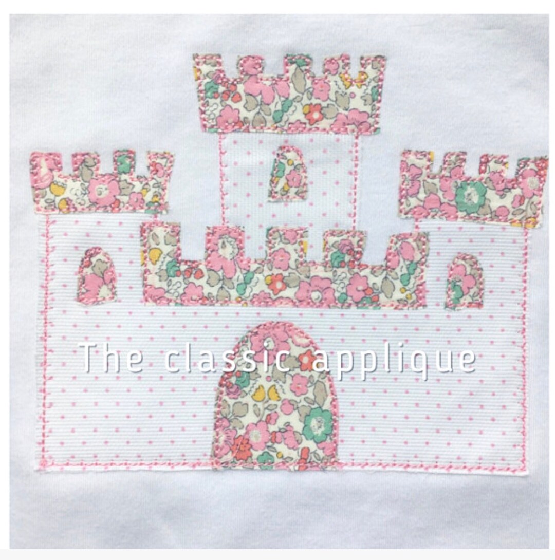 Castle Blanket Stitch Applique Vintage Style Design File for Embroidery ...