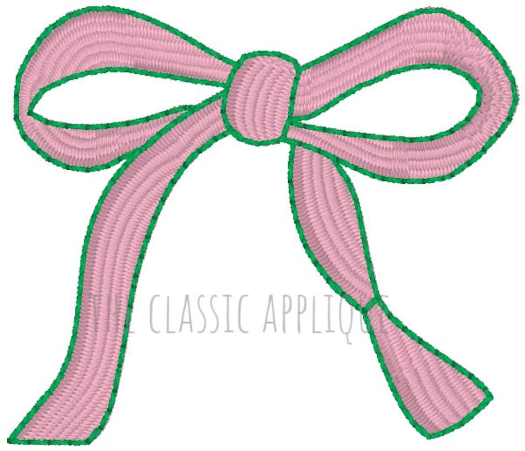 Single Satin Stitch Bow With Bean Stitch Outline Mini Machine ...
