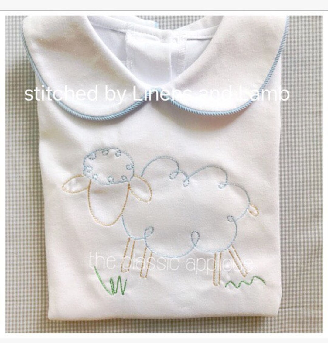 Easter Lamb Vintage Stitch, Quick Stitch, Sketch Embroidery Design File ...