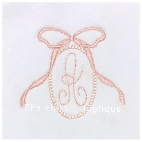 Ballet Bow Monogram Frame Girl Machine Embroidery Design File - Etsy