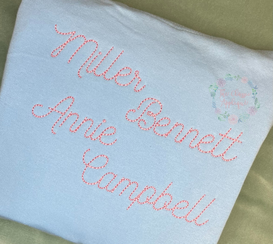 Classic Cursive Bean Stitch, Vintage Stitch Machine Embroidery Design ...