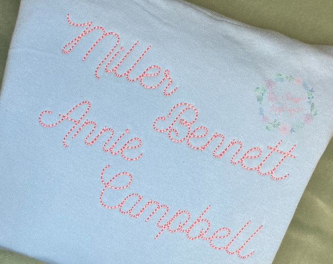 Classic Cursive Bean Stitch, Vintage Stitch Machine Embroidery Design ...