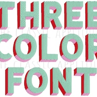 2 Color Block Embroidery Font, BX Font, Alphabet Machine Embroidery ...