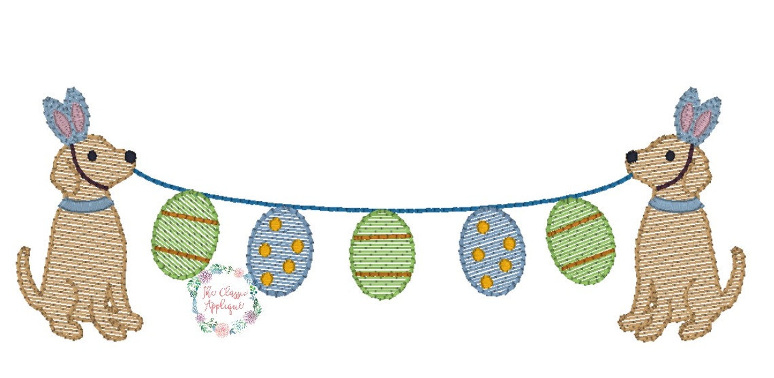Lab Puppy Dogs Holding Easter Eggs Monogram Frame Sketch Fill, Light ...