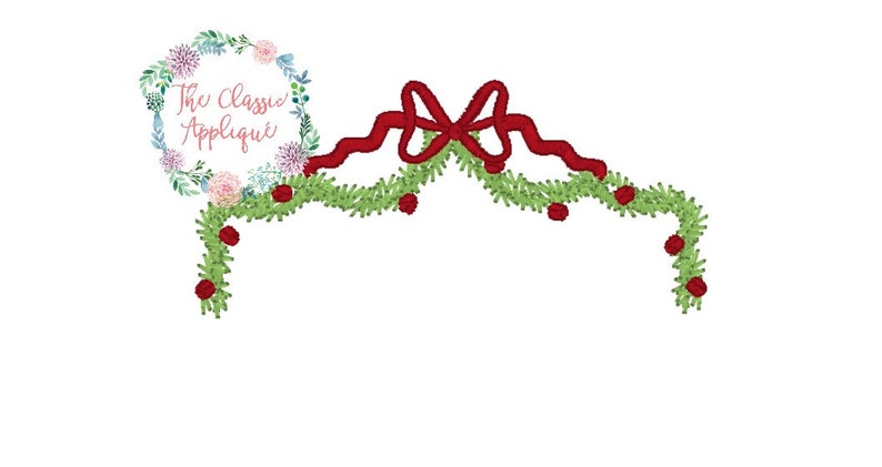 Floral Swag With Bow Monogram Frame Machine Embroidery Design - Etsy