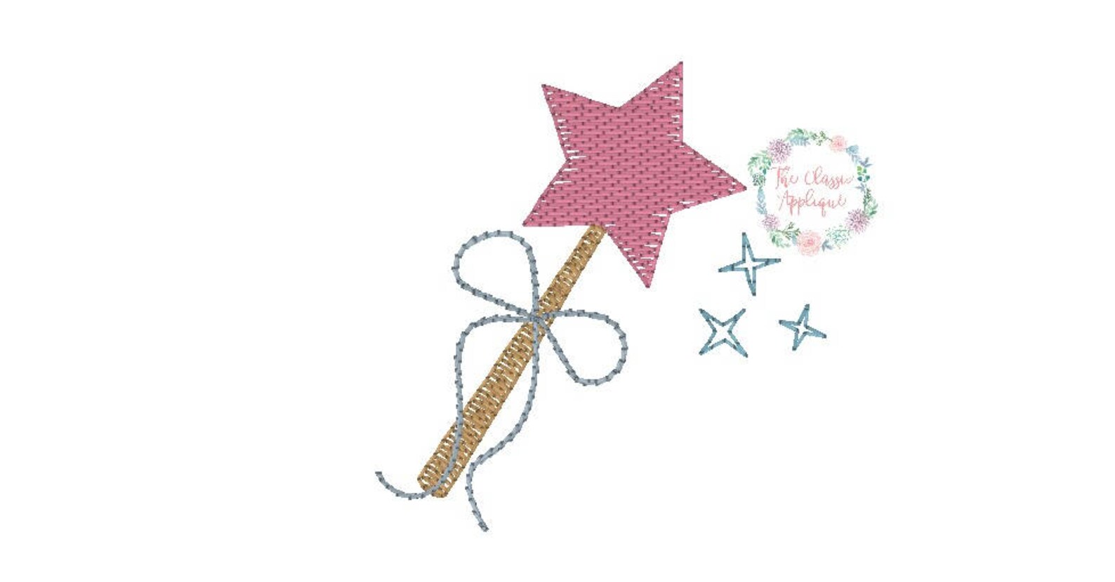 Shadow Embroidery Single Princess Magic Wand Machine Embroidery Design ...