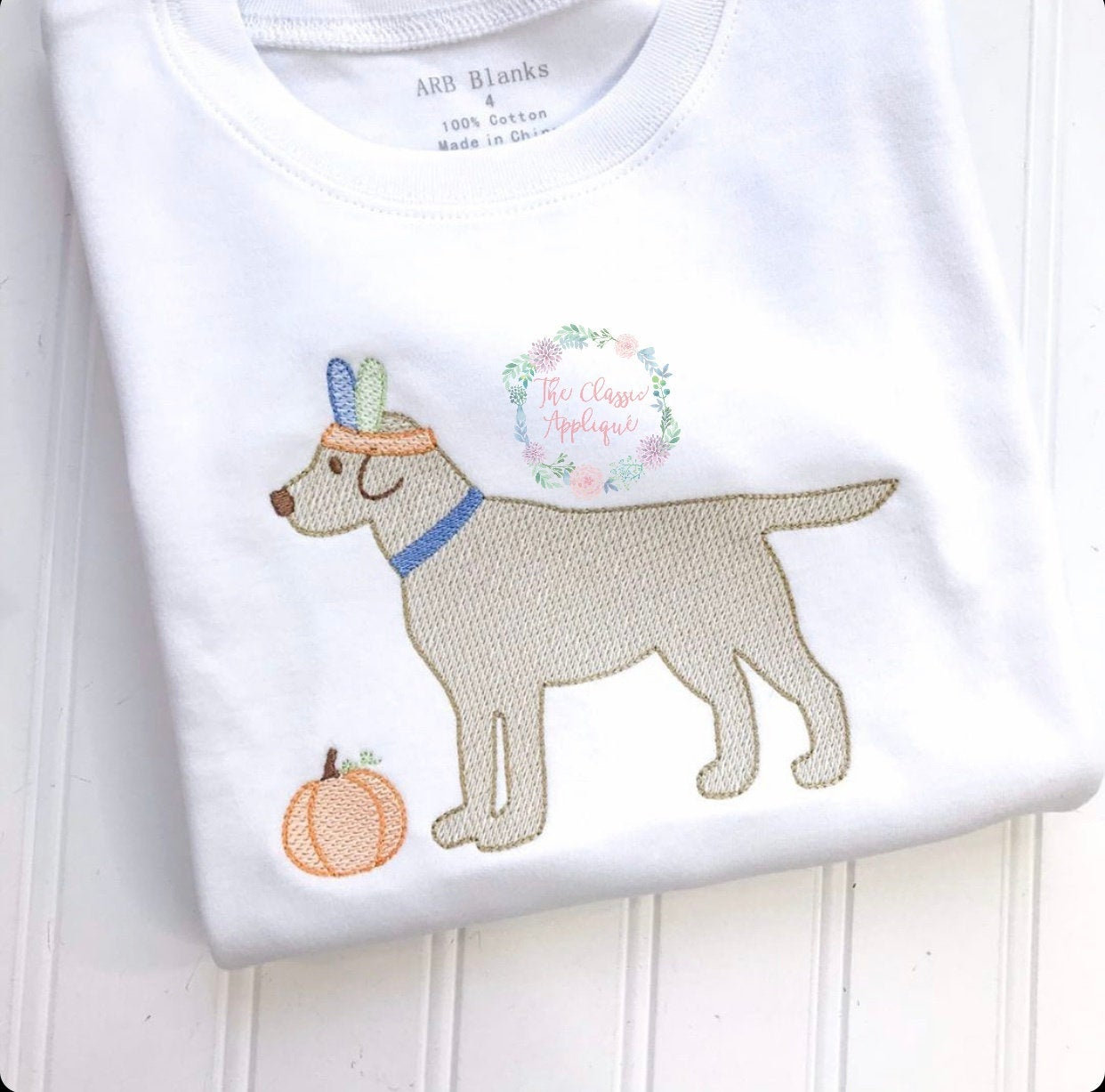 Thanksgiving Lab Puppy Dog With Feather Headdress and Pumpkin | Etsy