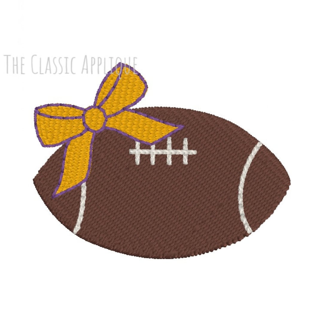 Football With Bow Mini Fill Stitch Machine Embroidery Design File - Etsy