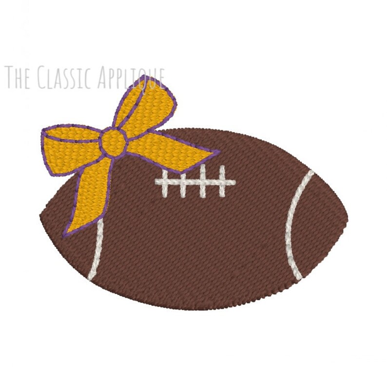 Football With Bow Mini Fill Stitch Machine Embroidery Design - Etsy