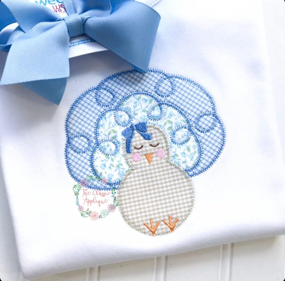 Thanksgiving Turkey With Bow Zig Zag Applique Machine - Etsy