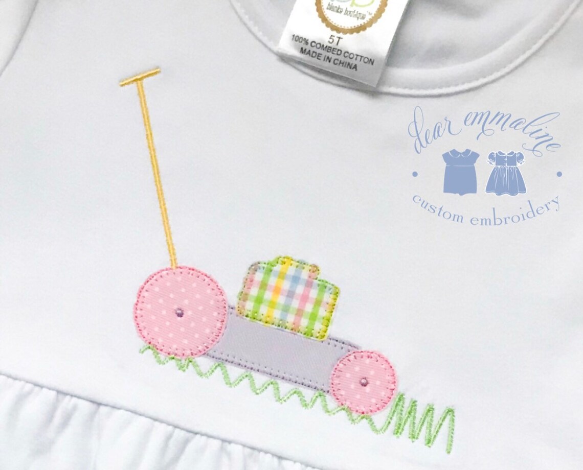 Blanket Stitch Lawn Mower Applique With Vintage Stitch Quick | Etsy