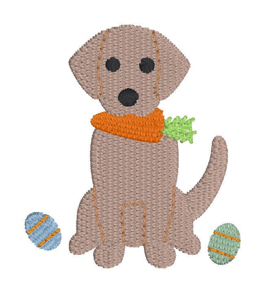 Easter Dog With Carrot and Easter Eggs Mini Fill Stitch Machine ...