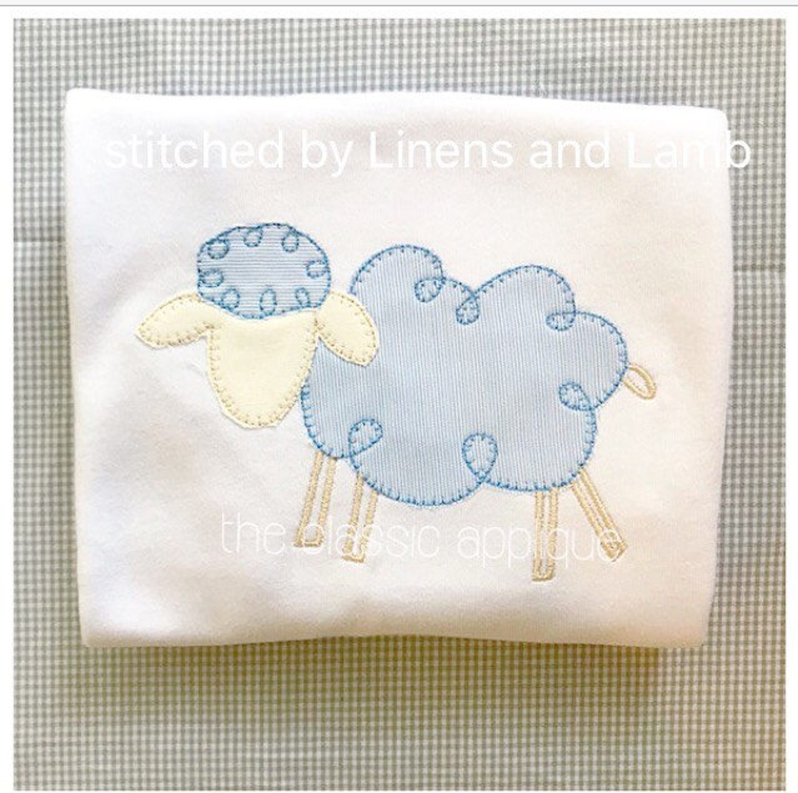 Vintage Style Blanket Stitch Lamb Applique Embroidery Design File - Etsy