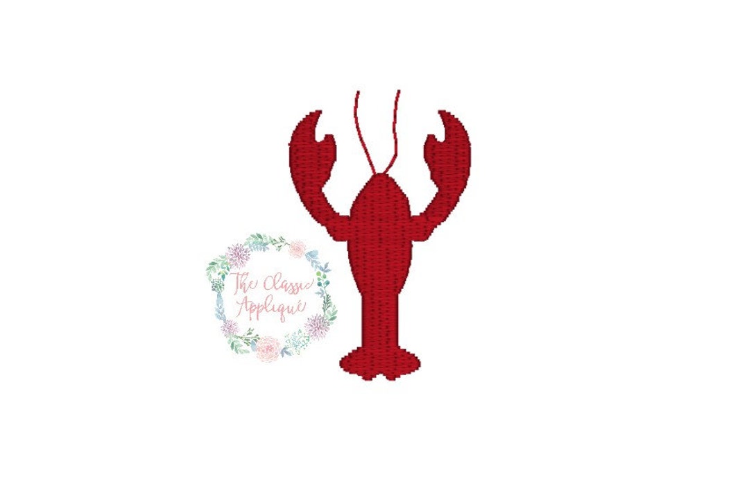 Crawfish, Crayfish, Lobster Mini Fill Stitch Machine Embroidery Design ...