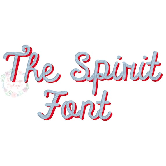 The Spirit Font Layered Shadow Satin Stitch Cursive Font for - Etsy