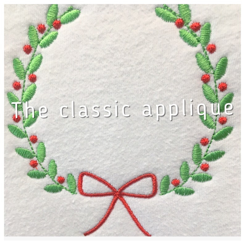 Laurel Berry and Bow Monogram Frame Embroidery Desing File in 2.5 Inch ...