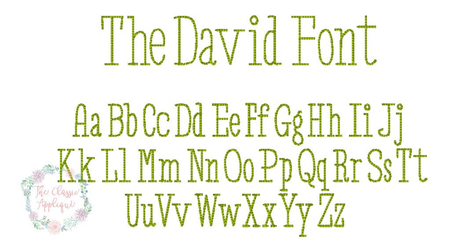 David Font Boy Vintage Stitch, Quick Stitch Print Font Machine ...