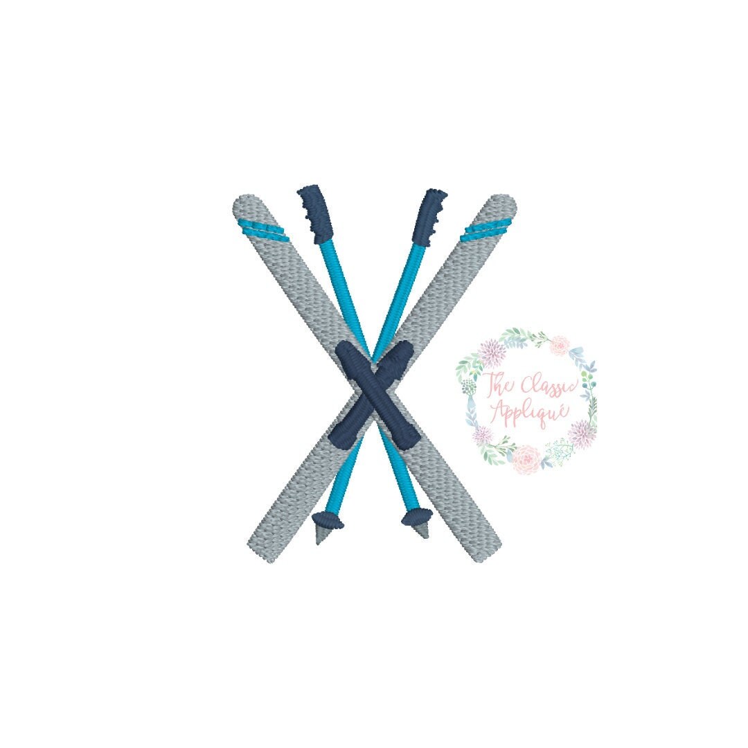 Winter Snow Skis Mini Fill Stitch Machine Embroidery Design File - Etsy