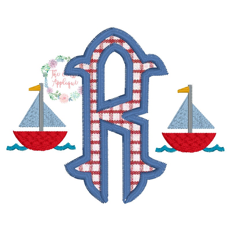 Monogram Applique Fortress Font, Three Letter, Fishtail Satin Stitch ...