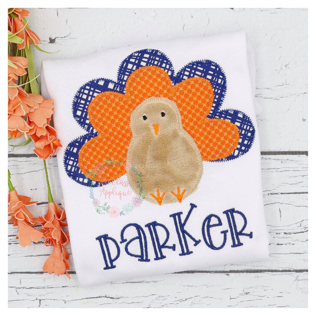 Thanksgiving Turkey Zig Zag Applique Machine Embroidery Design File - Etsy