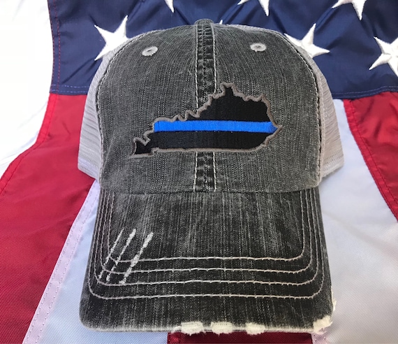 Any state Thin blue line state of Kentucky embroidered hat | Etsy