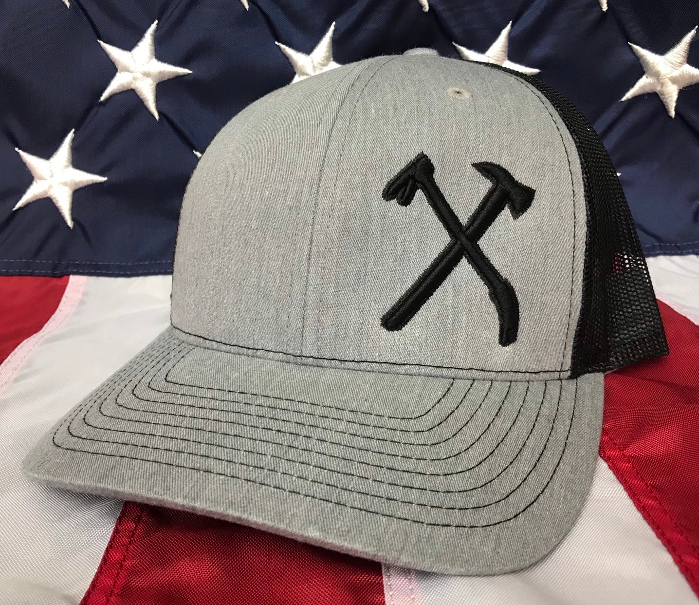 3D Axe and halligan embroidered hat, Richardson snapback hat ...