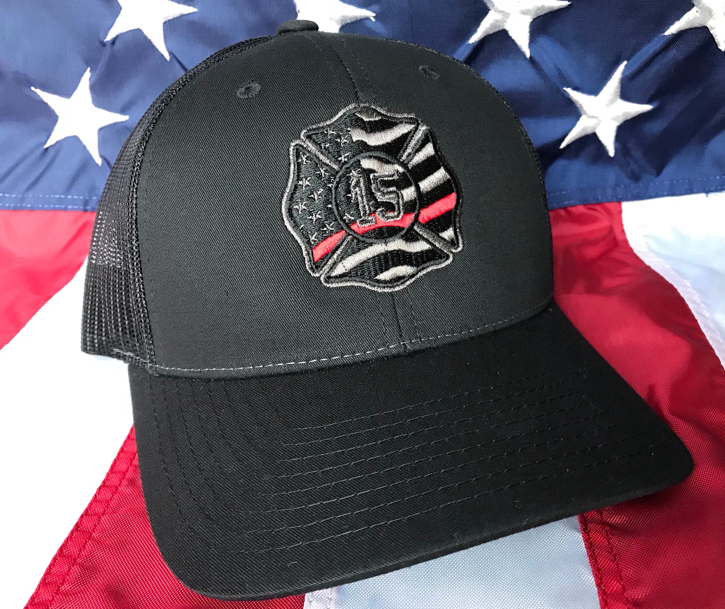 Free Personalization Thin Red Line Maltese Cross American Flag Fire ...