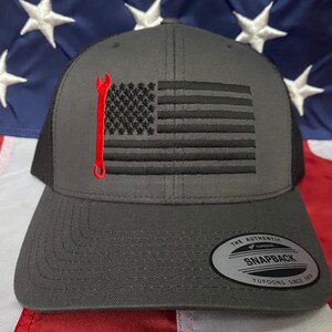 Any Colors, Mechanic Flag Embroidered Hat, Mechanic Baseball Cap, Red ...