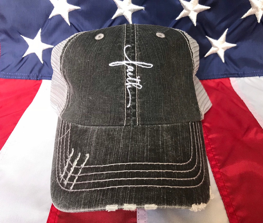 Faith Cross Embroidered Hat, Christian Cross Baseball Hat, Christian ...
