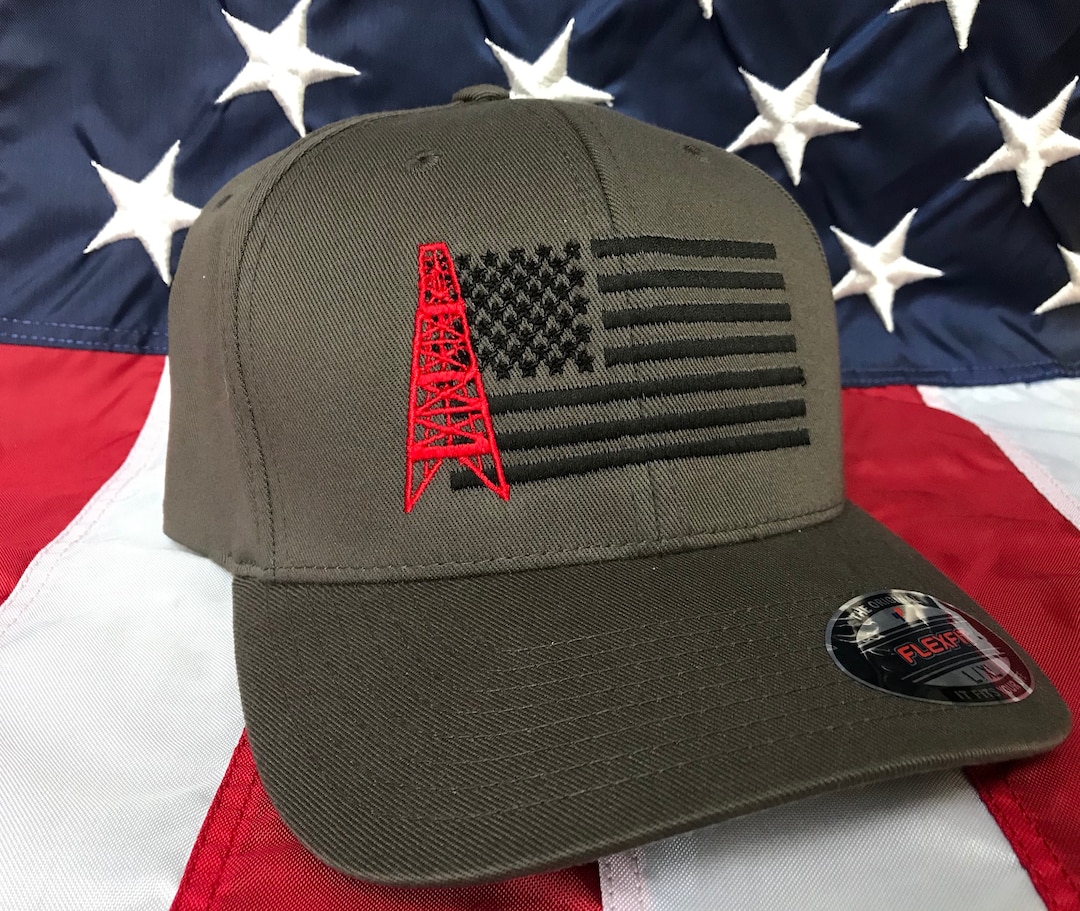 Any Colors, Oilfield Flag Embroidered Hat, Oil Rig Baseball Cap, Oil ...