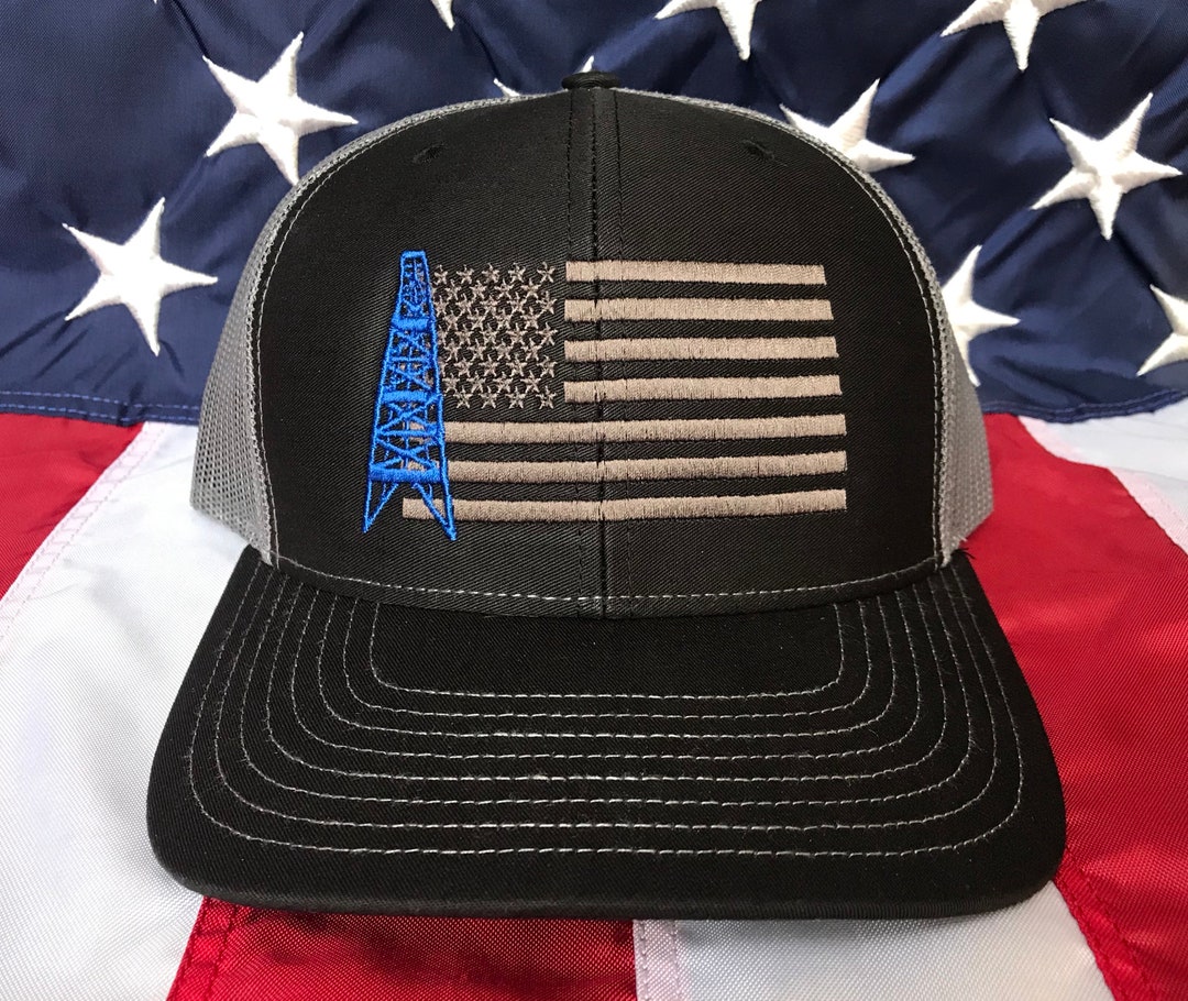 Any Colors Oilfield American Flag Embroidered Hat, Oil Rig Flag Hat ...
