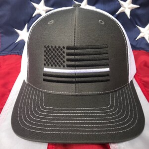 Free Personalization, Thin White Line Hat, American Flag Hat, Baseball ...