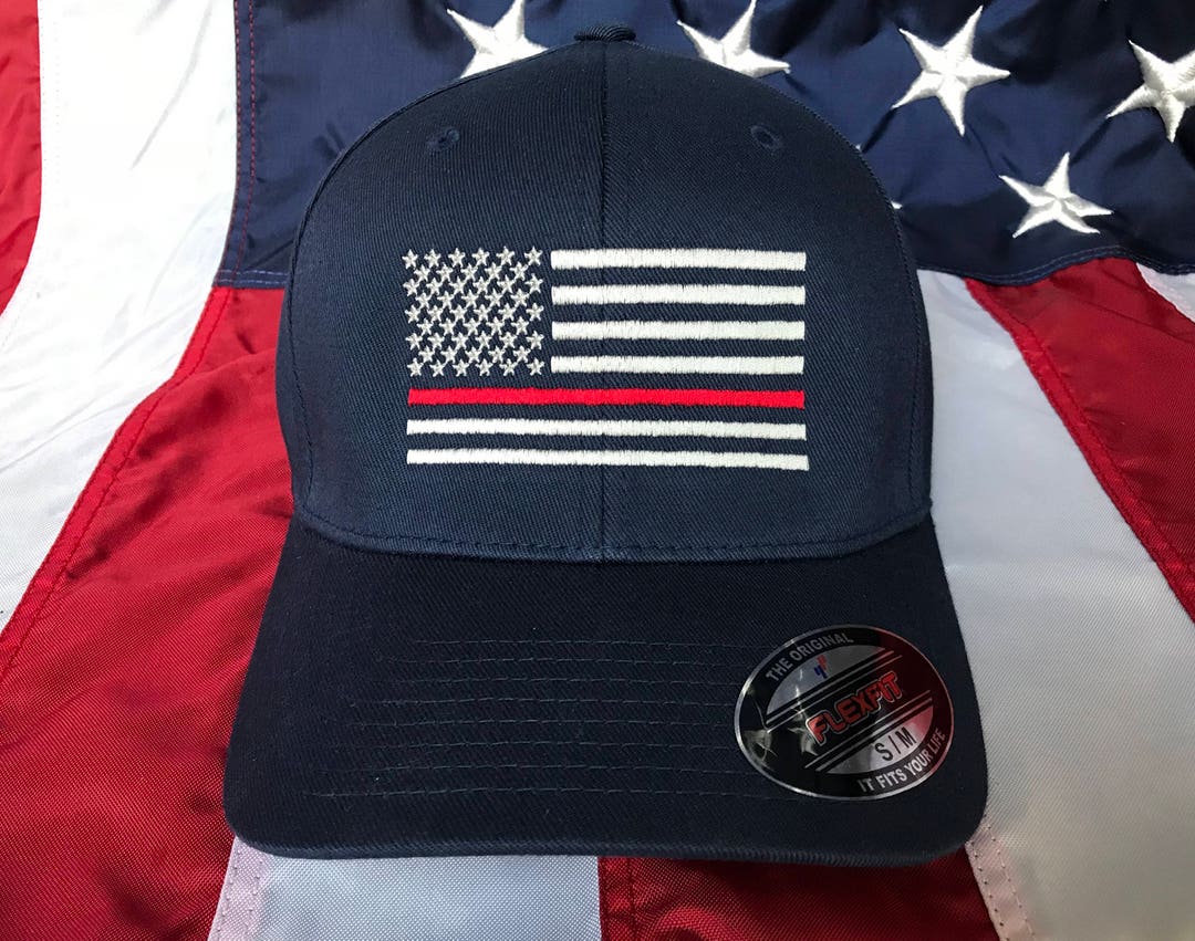 Free Personalization Thin Red Line Fire Fighter American Flag Hat, Fire ...