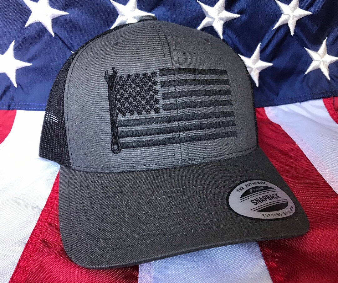 Any Colors, All Black Mechanic Flag Embroidered Hat, Mechanic Baseball ...