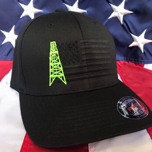 Any Colors Black Oilfield Flag Embroidered Hat Oil Rig - Etsy