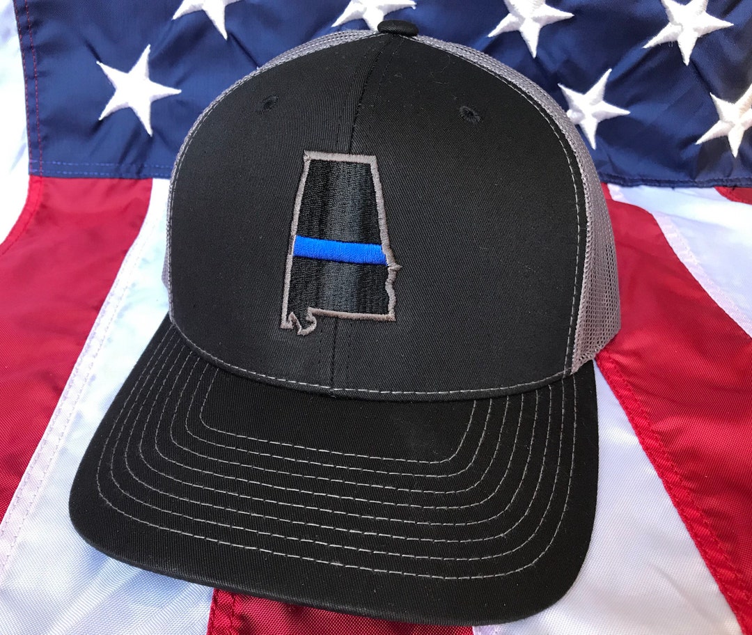 Thin Blue Line State of Alabama Police Officer Embroidered Cap, Police ...