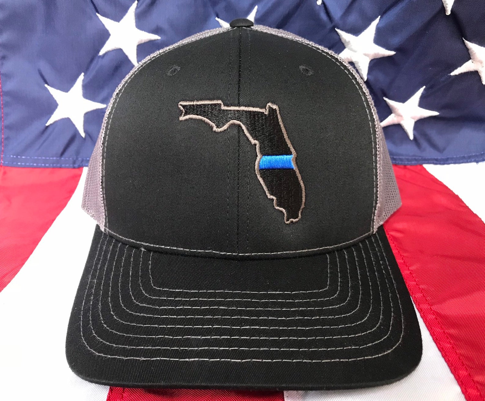 Thin Blue Line State of Florida Police Officer Embroidered - Etsy