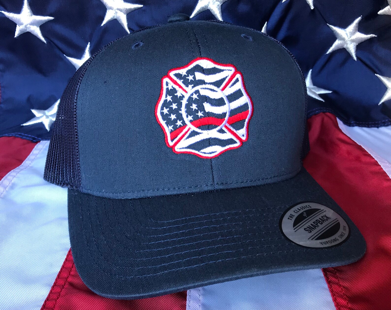 Free Personalization Thin Red Line Maltese Cross American Flag Fire ...