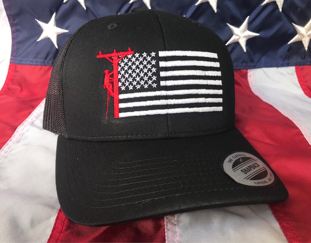 Any Colors, Lineman Flag Embroidered Hat, Lineman Baseball Cap, Lineman ...