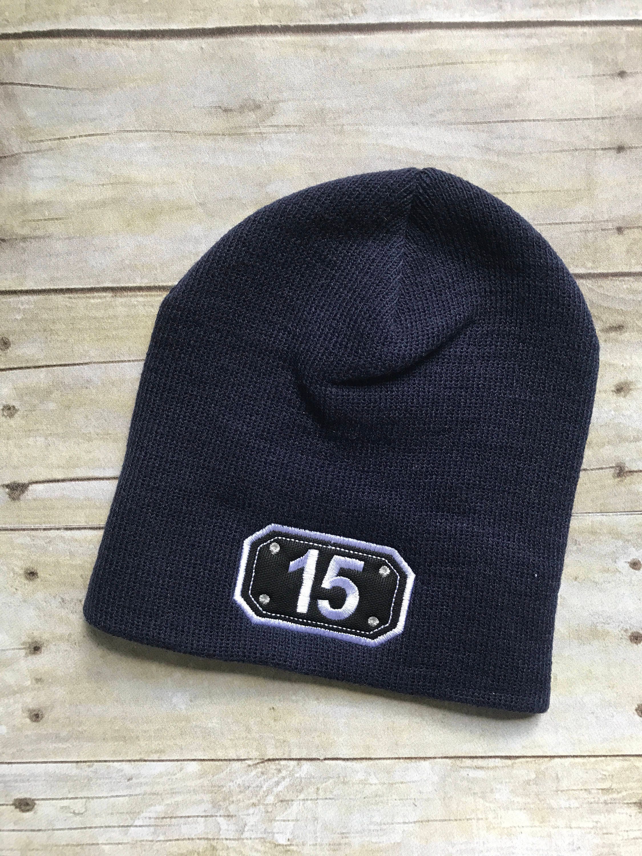 Passport shield station beanie, firefighter skull cap, navy or black ...