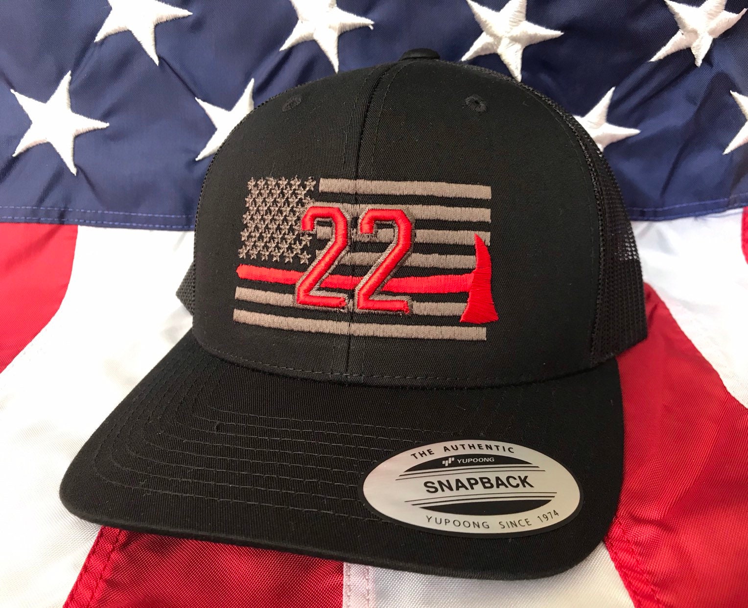 Free personalization charcoal grey Thin red line axe Fire fighter 3D ...