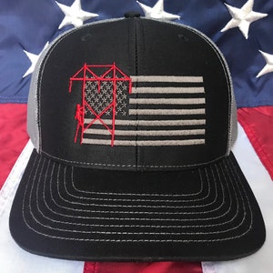 Any Colors Lineman American Flag Embroidered Hat, Transmission Lineman ...