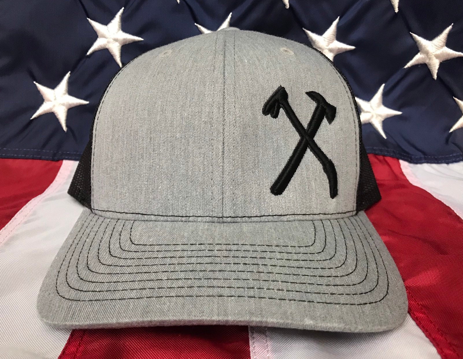 3D Axe and halligan embroidered hat Richardson snapback hat | Etsy