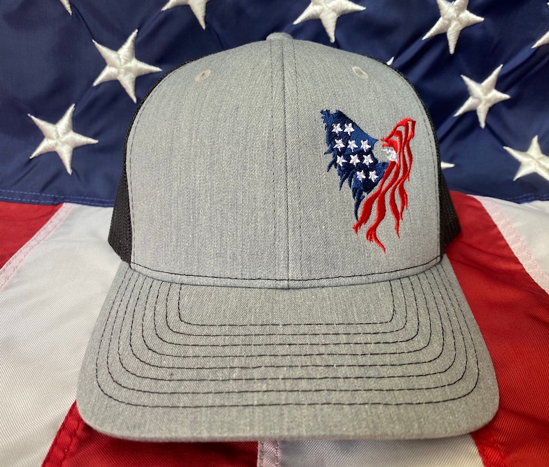 Eagle American Flag Embroidered Hat, Richardson Snapback Hat, Patriotic ...