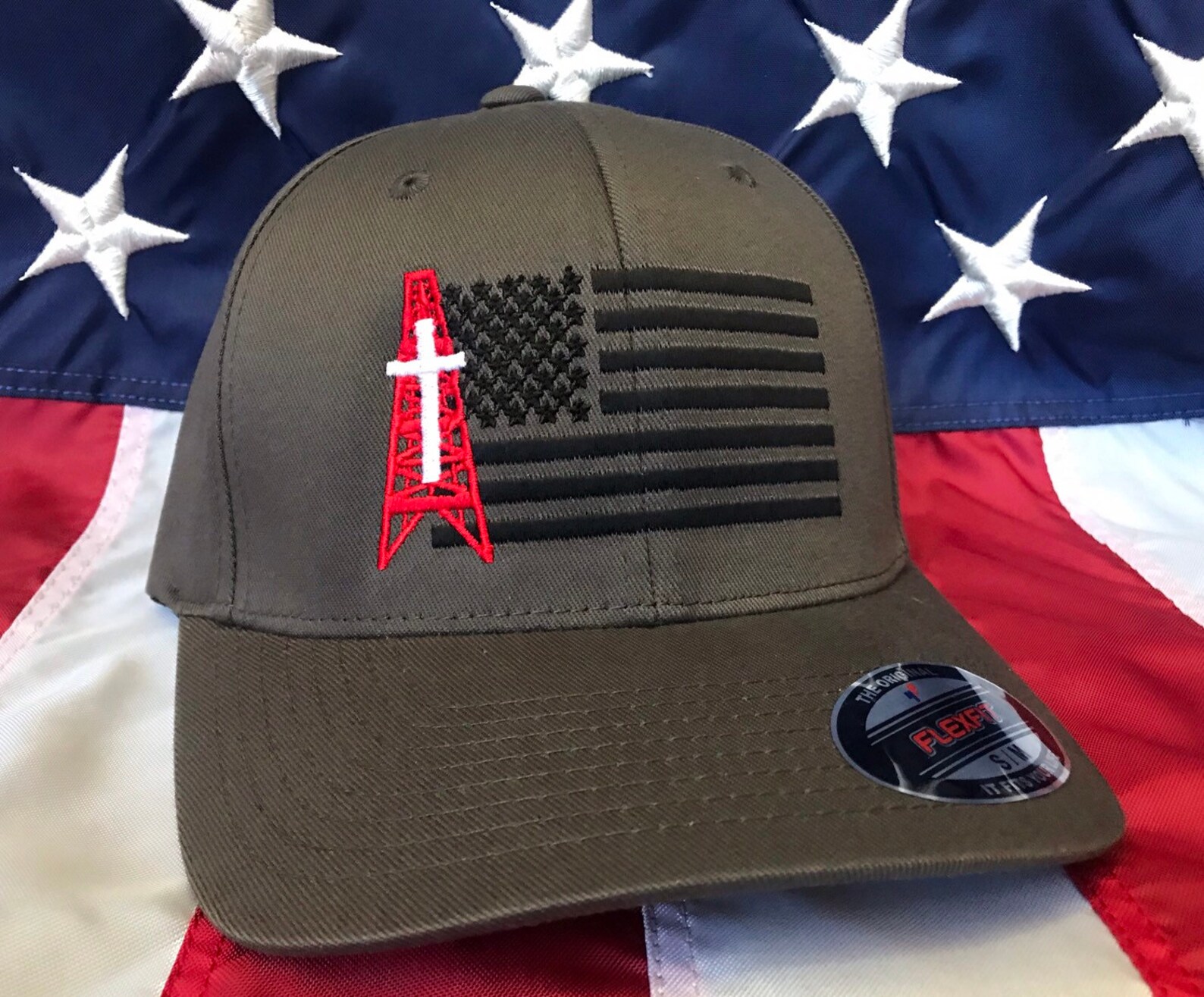 Any Colors Oilfield Cross Flag Embroidered Hat Oil Rig - Etsy