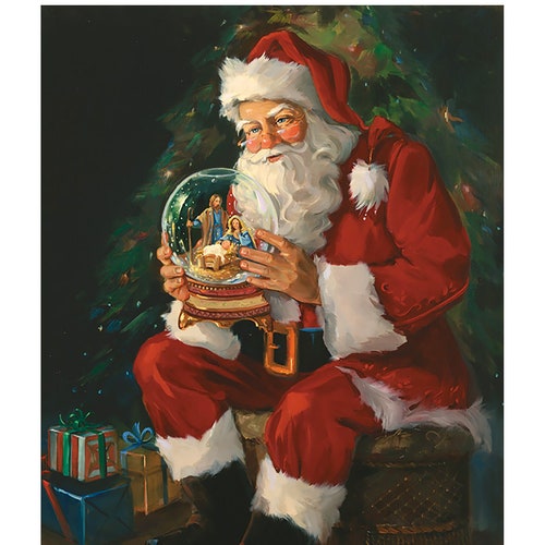 Snow Globe Santa by Susan Comish - Etsy