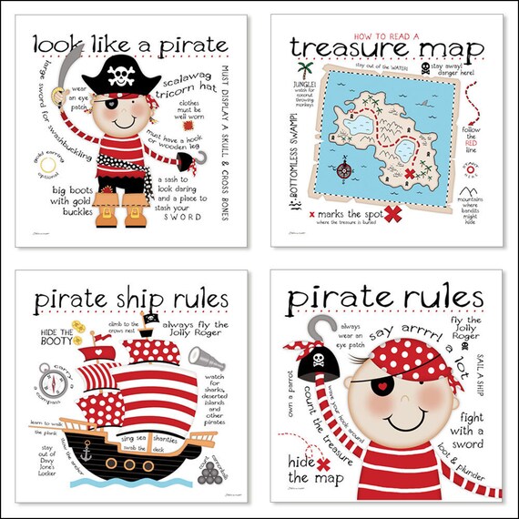 It's A Pirates Life 4 Set by Stephanie Marrott | Etsy