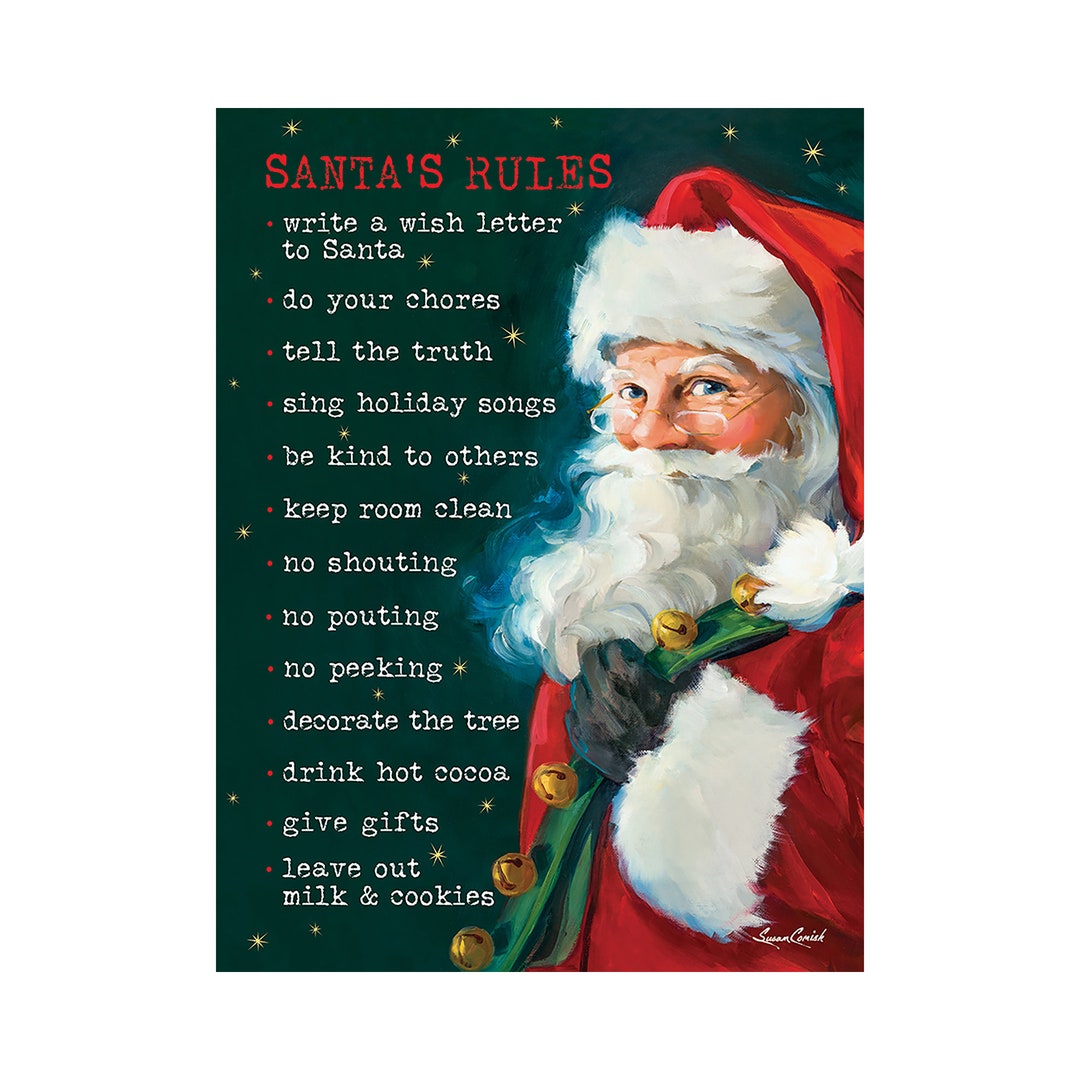 Santa's Rules by Susan Comish - Etsy