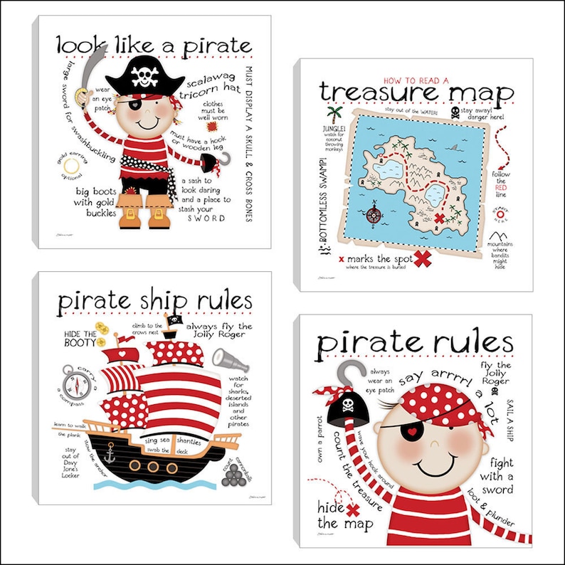 It's A Pirates Life 4 Set by Stephanie Marrott | Etsy