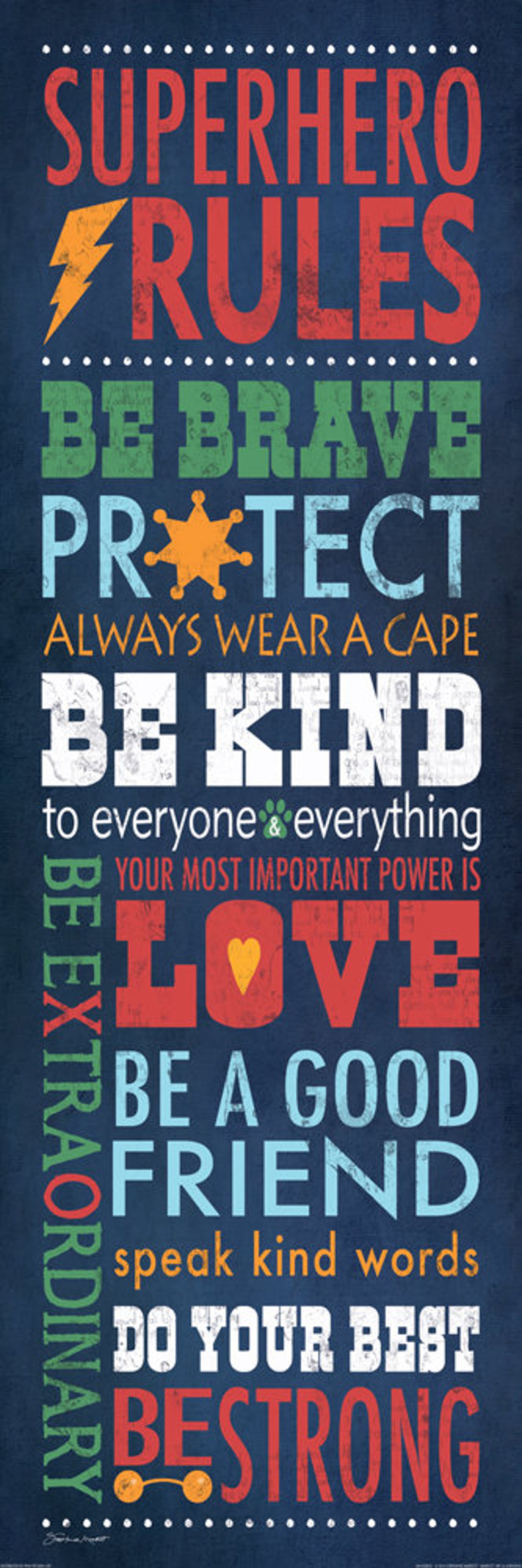 Superhero Rules Set 12x36 PRINTS by Stephanie Marrott - Etsy